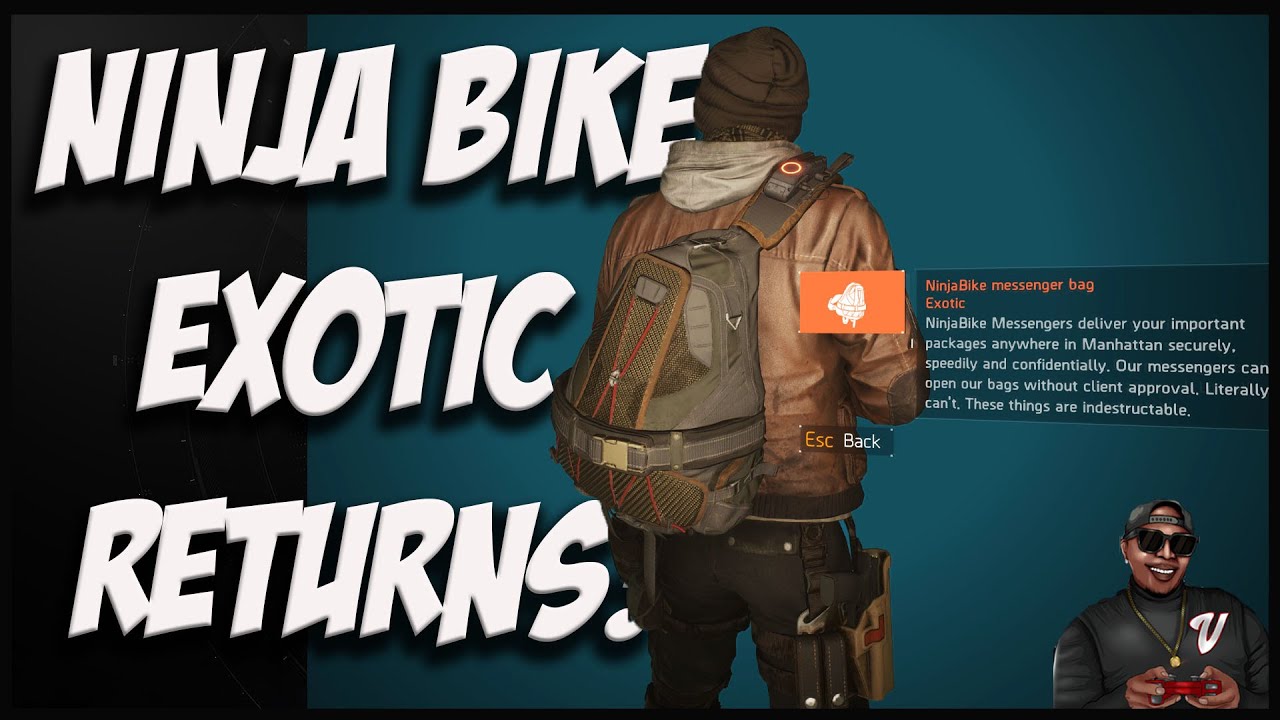 The Division 2 - The "NINJA BIKE" Messenger Bag will change BUILD ...