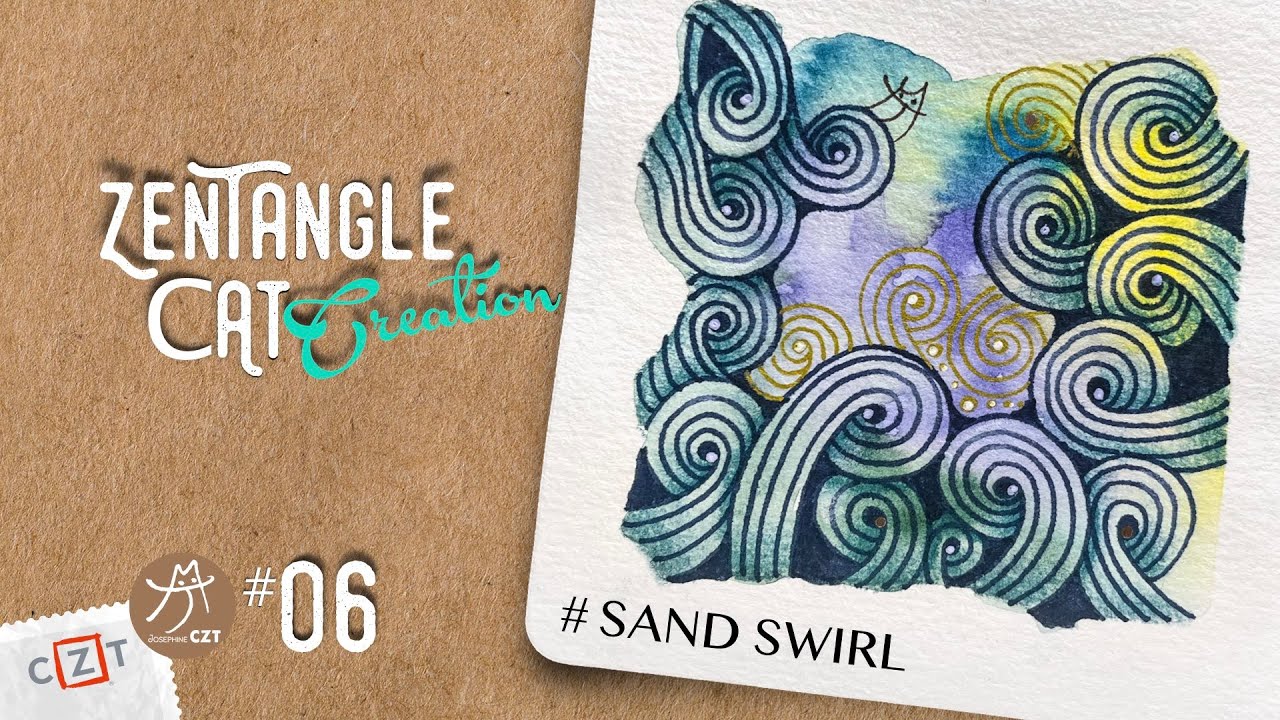 【創作系】Sand swirl沙漩渦 No.06 純享版 ︎ Zentangle 禪繞畫 - YouTube