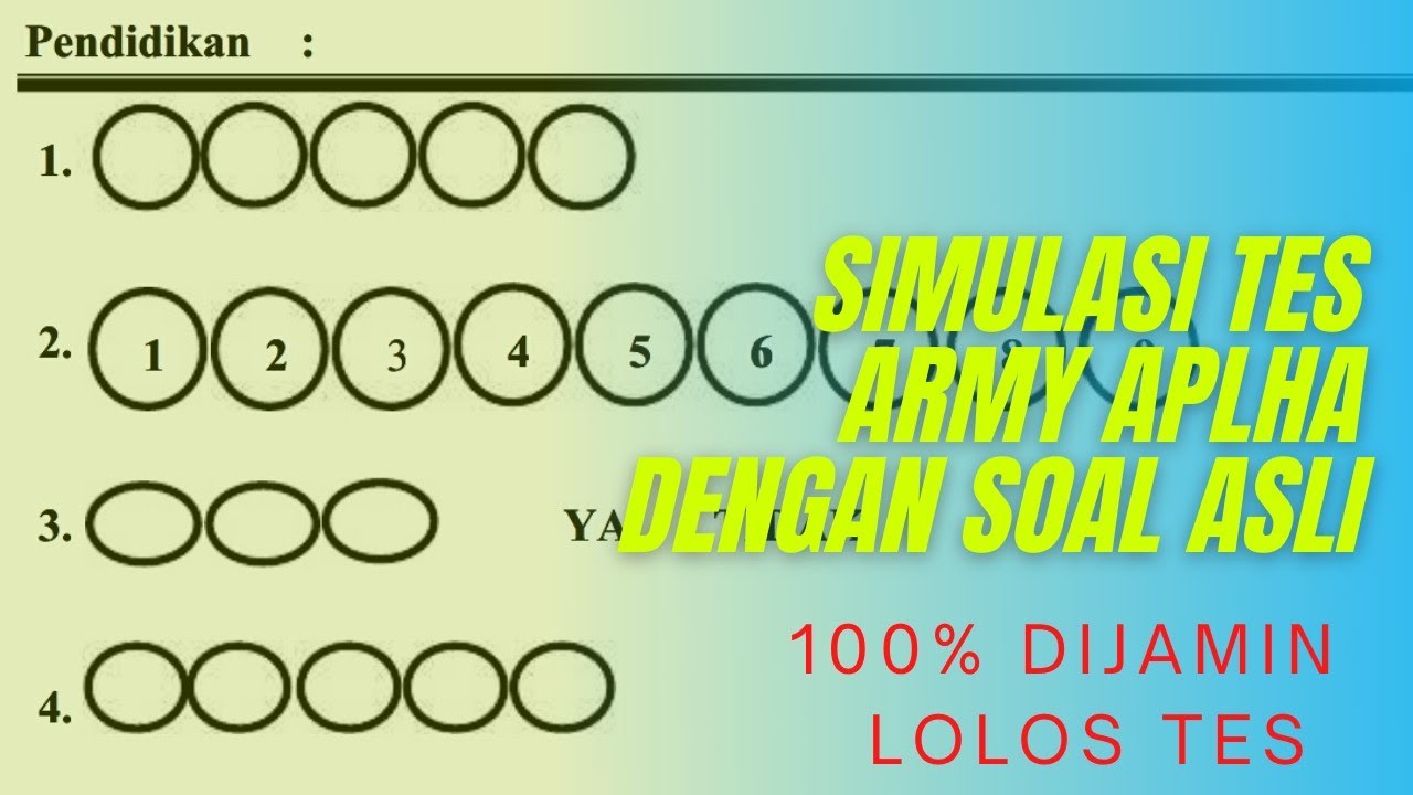 Psikotes Army Alpha Tes Kerja - YouTube