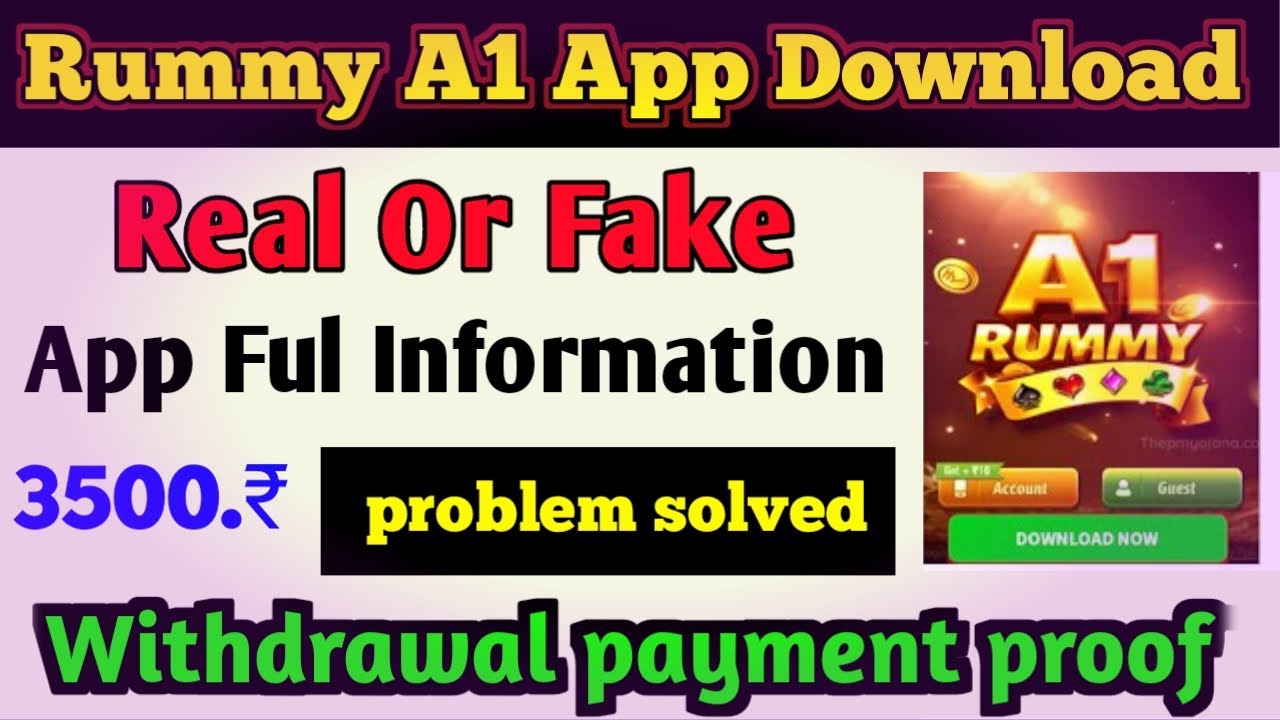 💸🤑Rummy A1 App ! Rummy A1 Withdrawal Problem ! Rummy A1 Real Or Fake ...