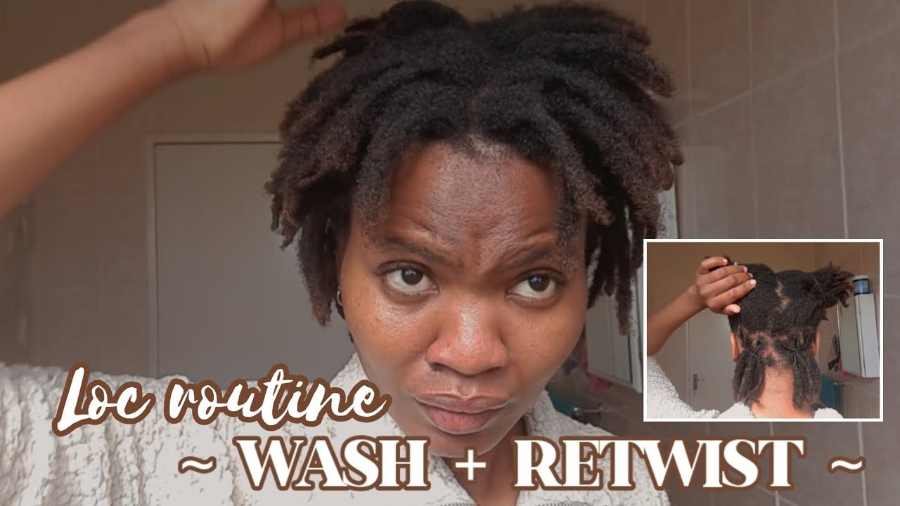 wash + retwist my semi-free form locs w/me | loc routine - YouTube