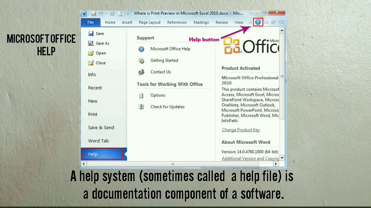 Microsoft Word 2016 "Help Tab" and "File Tab" - YouTube