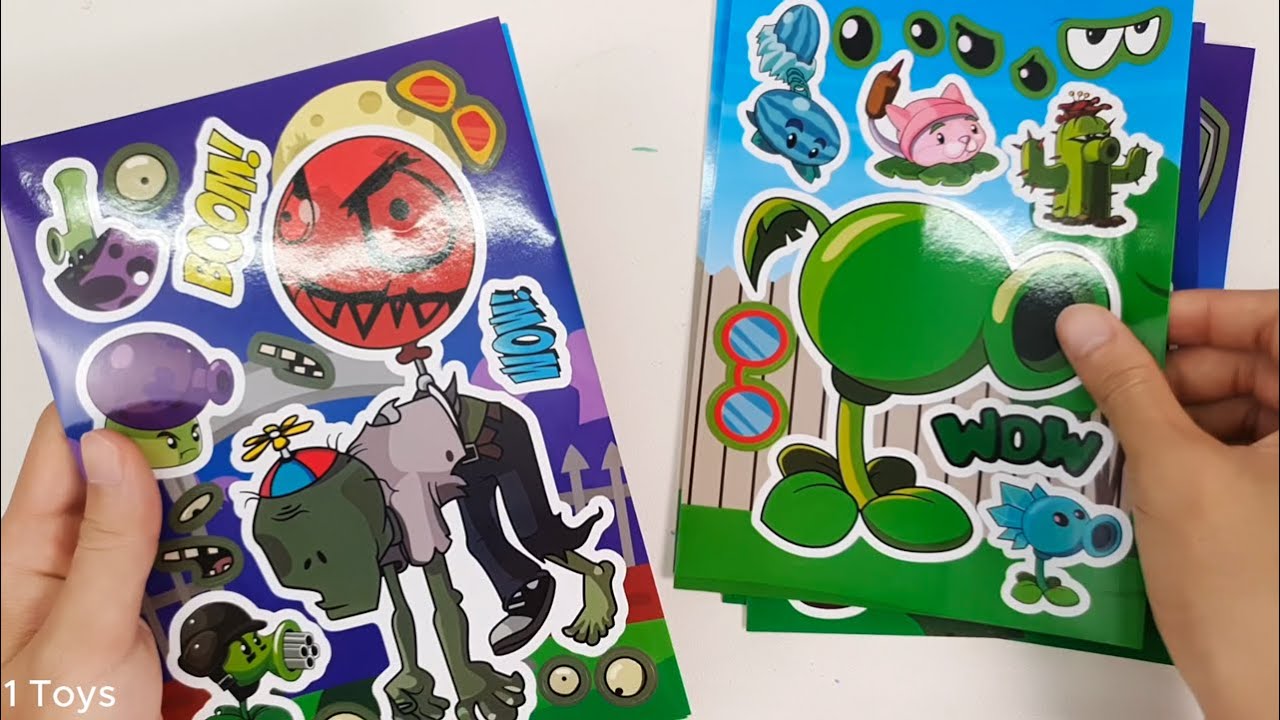 [ASMR] Decorate with Sticker Book Plants vs Zombies - P3 - YouTube