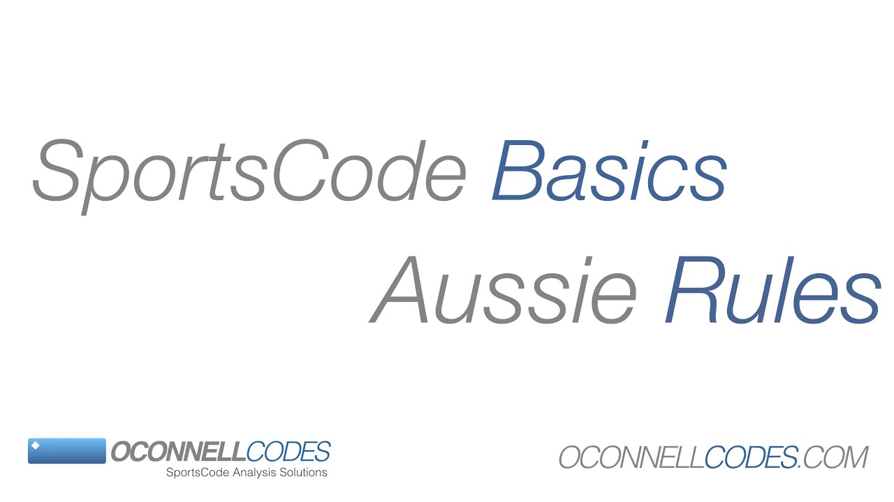 Aussie Rules Code Window | SportsCode Basics - YouTube