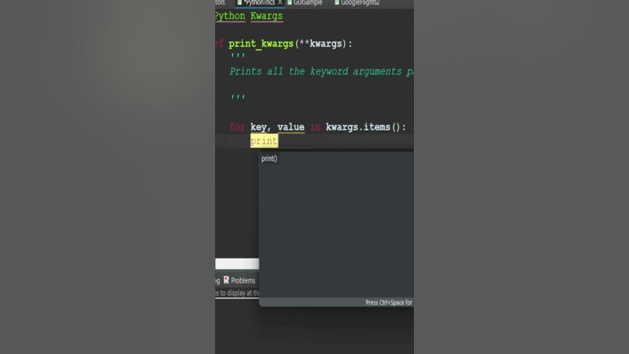 Python Kwargs #shorts #python #kwargs - YouTube