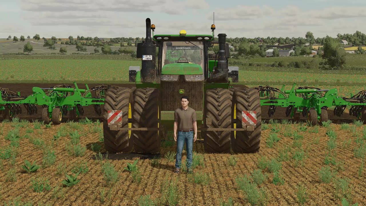 Farming Simulator 22 John Deere 9620R + big seeder C850 part 2 - YouTube