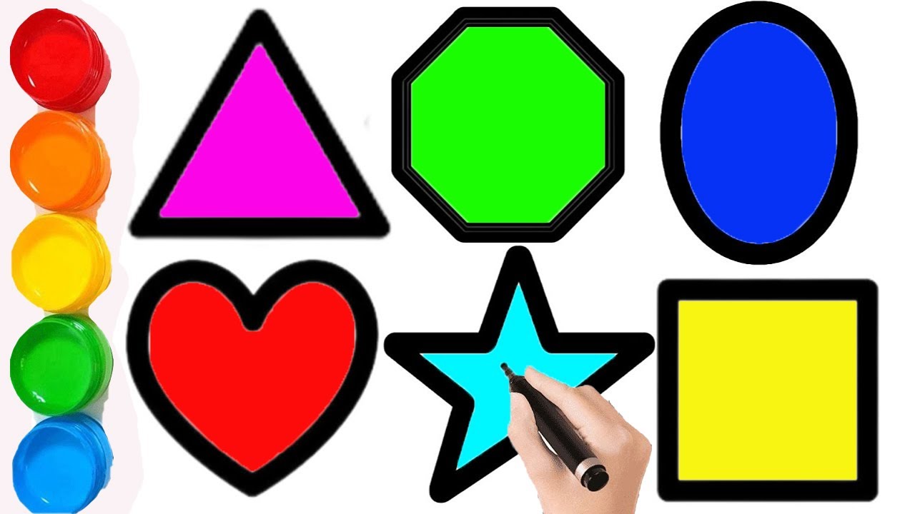 Preschool learning, Learn New Shapes drawing, Colors for kids, square ...