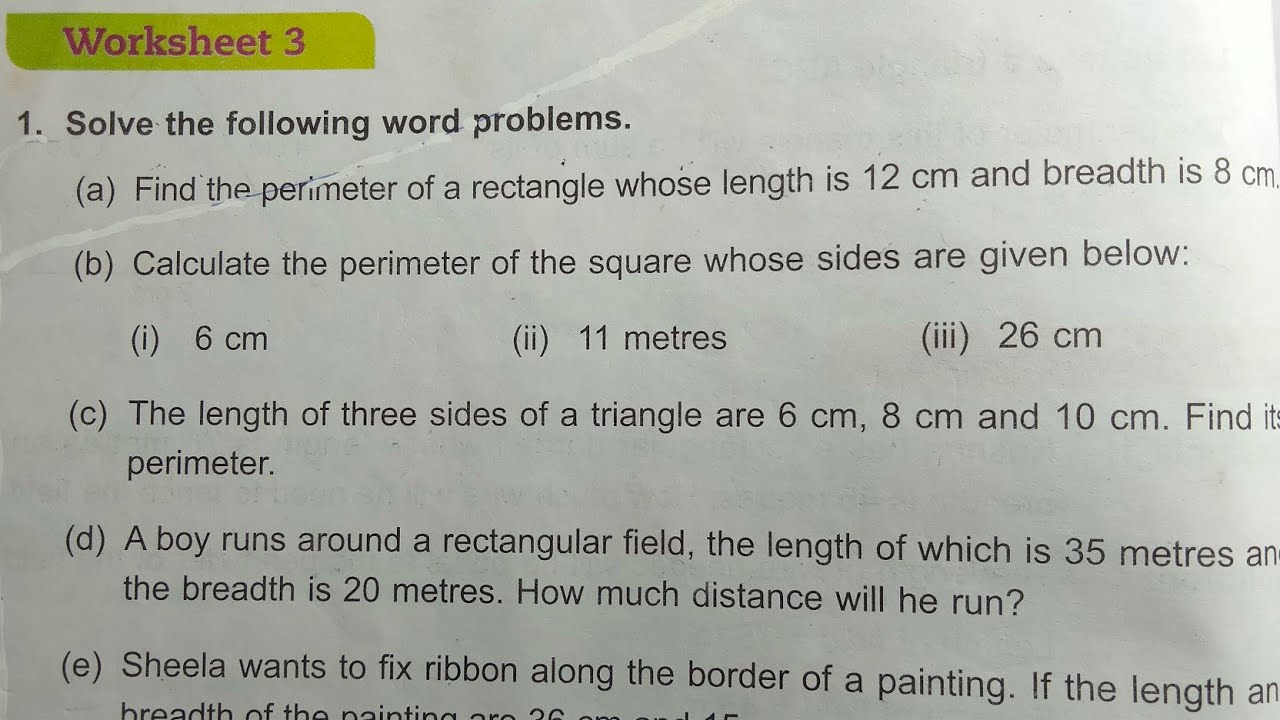 DAV Class 4 unit 11 worksheet 3 ।। Math class 4 chapter 11 worksheet 3 ...