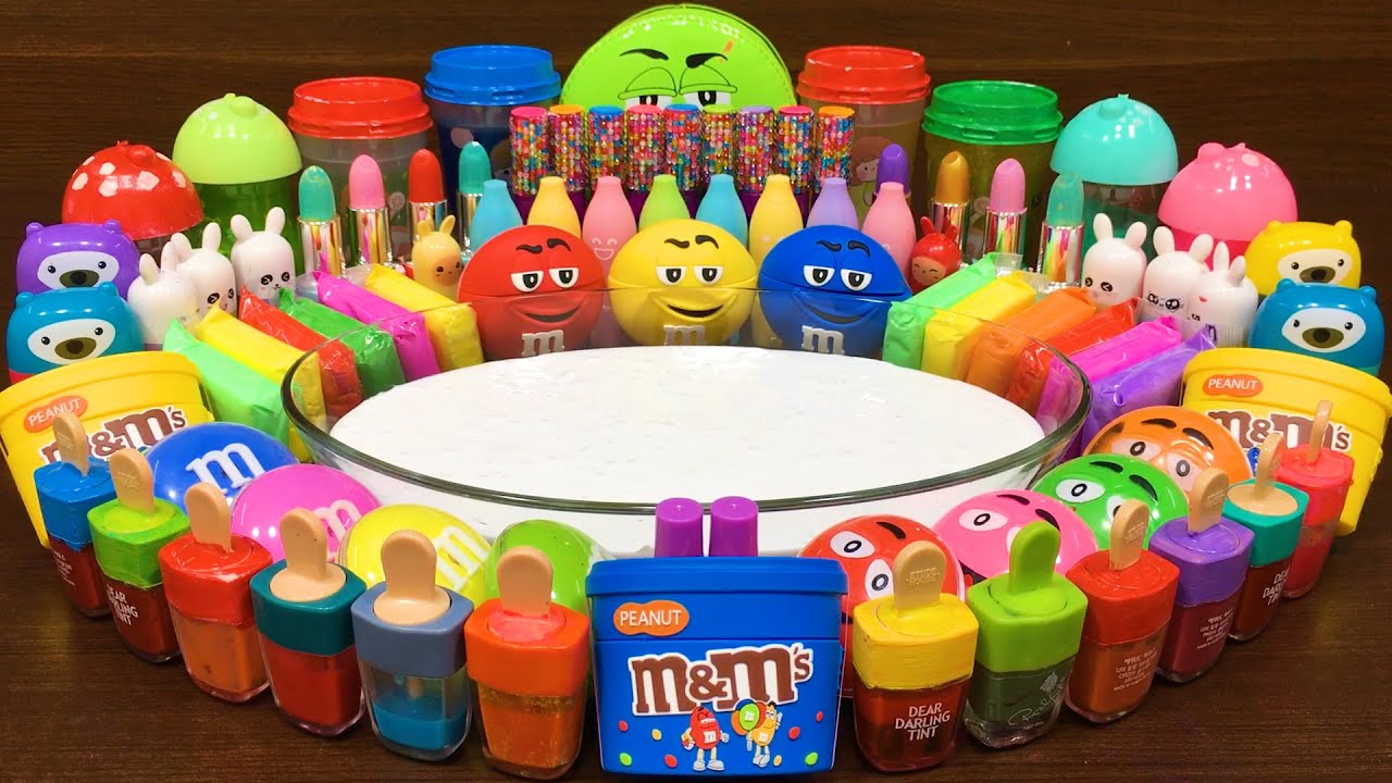 Mixing Makeup, Glitter and More into Glossy Slime ! Satisfying Slime ...