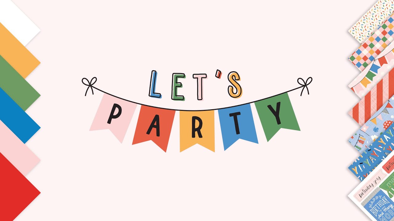 Birthday Celebration Paper Collection With Bright Colors and Fun Icons ...