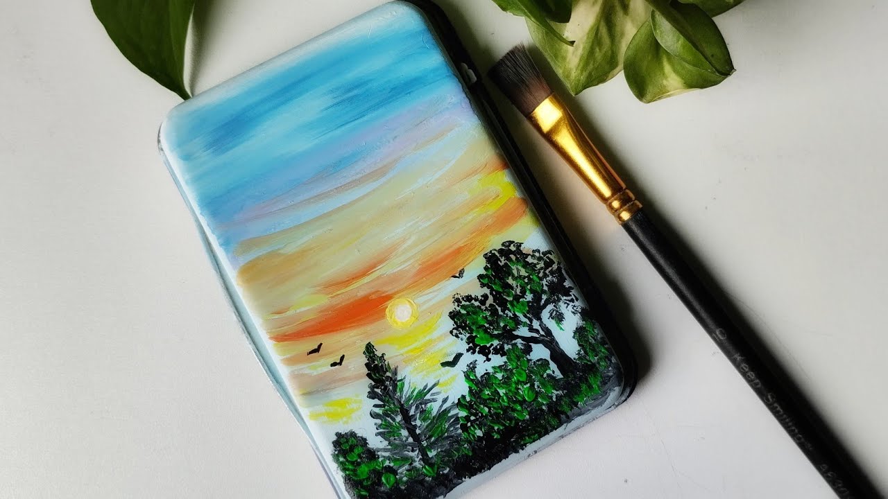 How to draw Nature. Easy landscape scenery drawing technique. Easy ...