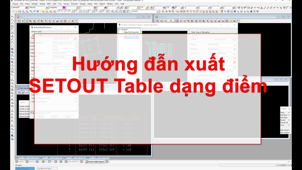 Export SetoutTable in 12D Model - YouTube
