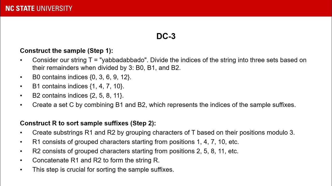Longest Common Substring problem using DC-3 and Kasai's Algorithm - YouTube