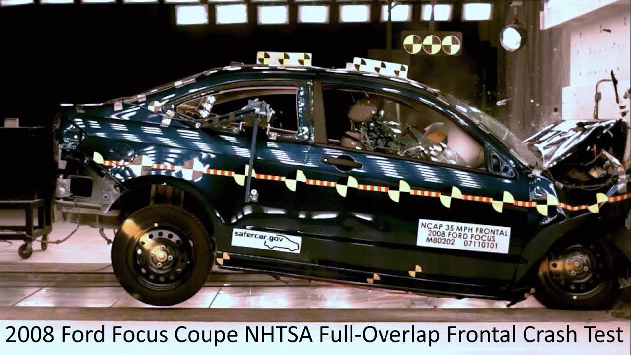 2008-2011 Ford Focus Coupe NHTSA Full-Overlap Frontal Crash Test - YouTube