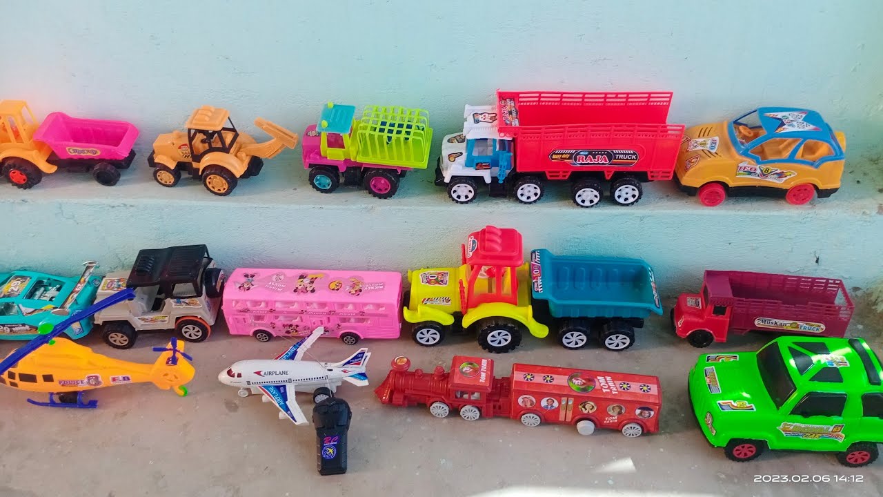 four wheeler toy | gaadi truck bus halicopter jcb wala cartoon toy ...