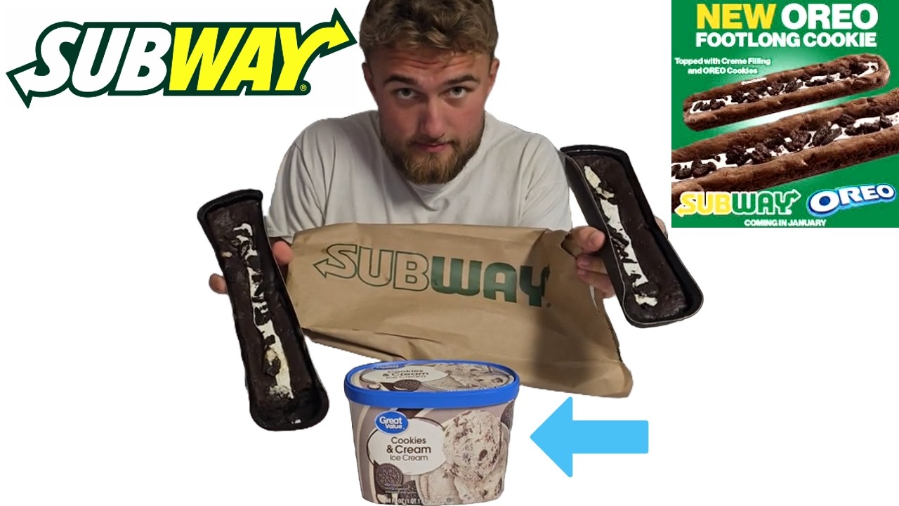 New Subway Hack: Oreo Ice-Cream Footlong - YouTube