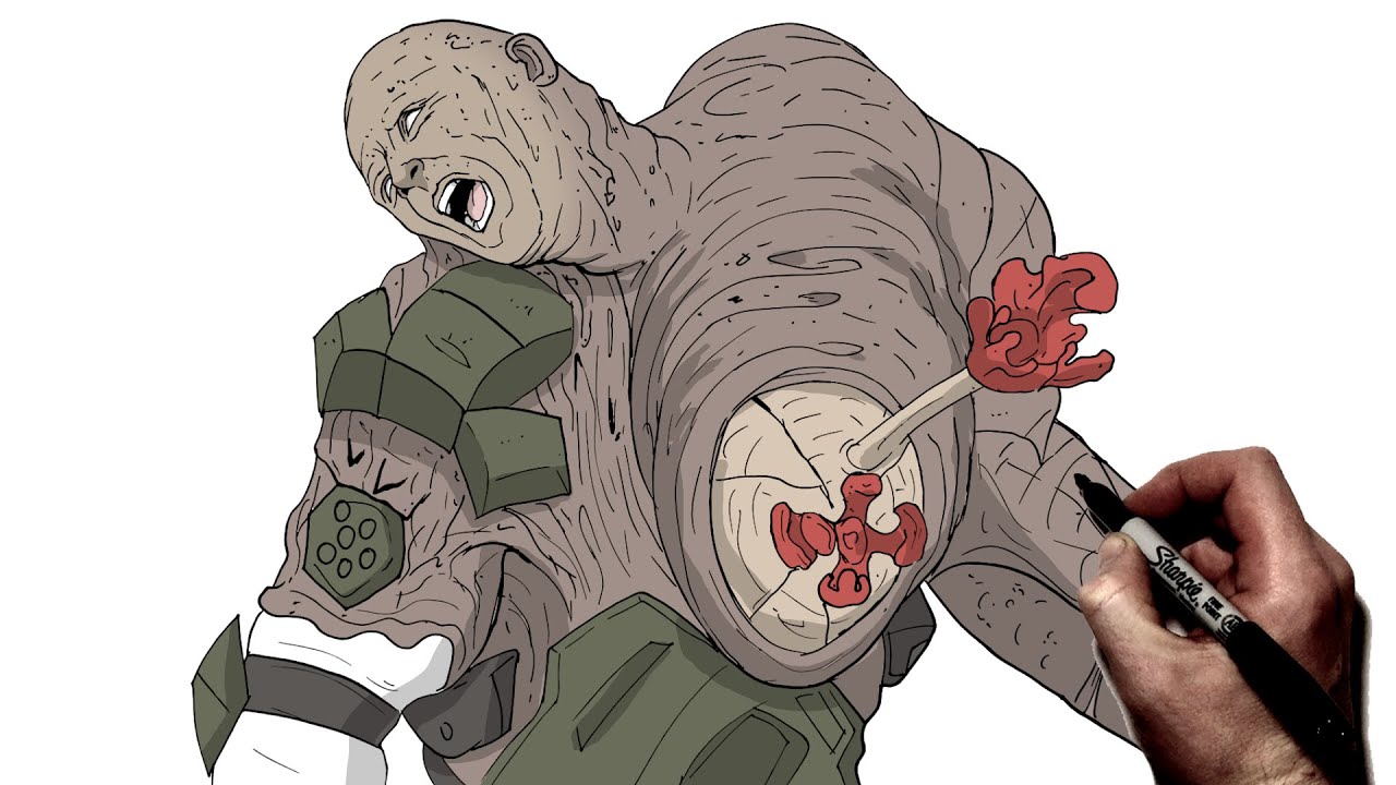 How To Draw Flood Human Combat | Step By Step | Halo - YouTube