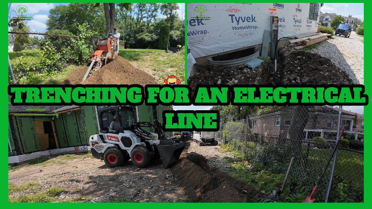 Trenching for Electrical Line Installation - YouTube