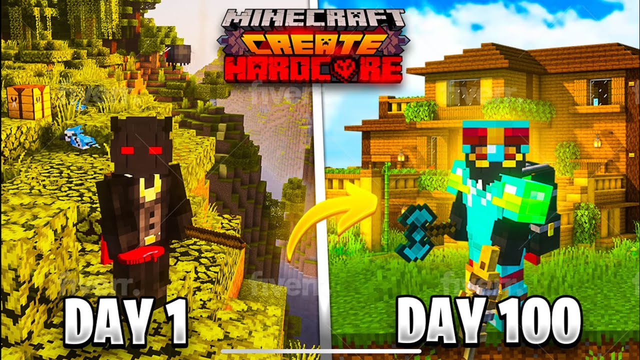 100 Days In Hardcore Minecraft with Create Mod - YouTube
