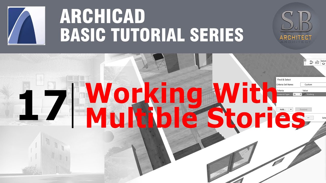 Archicad Basic Tutorial 17 - Working with multible stories - YouTube