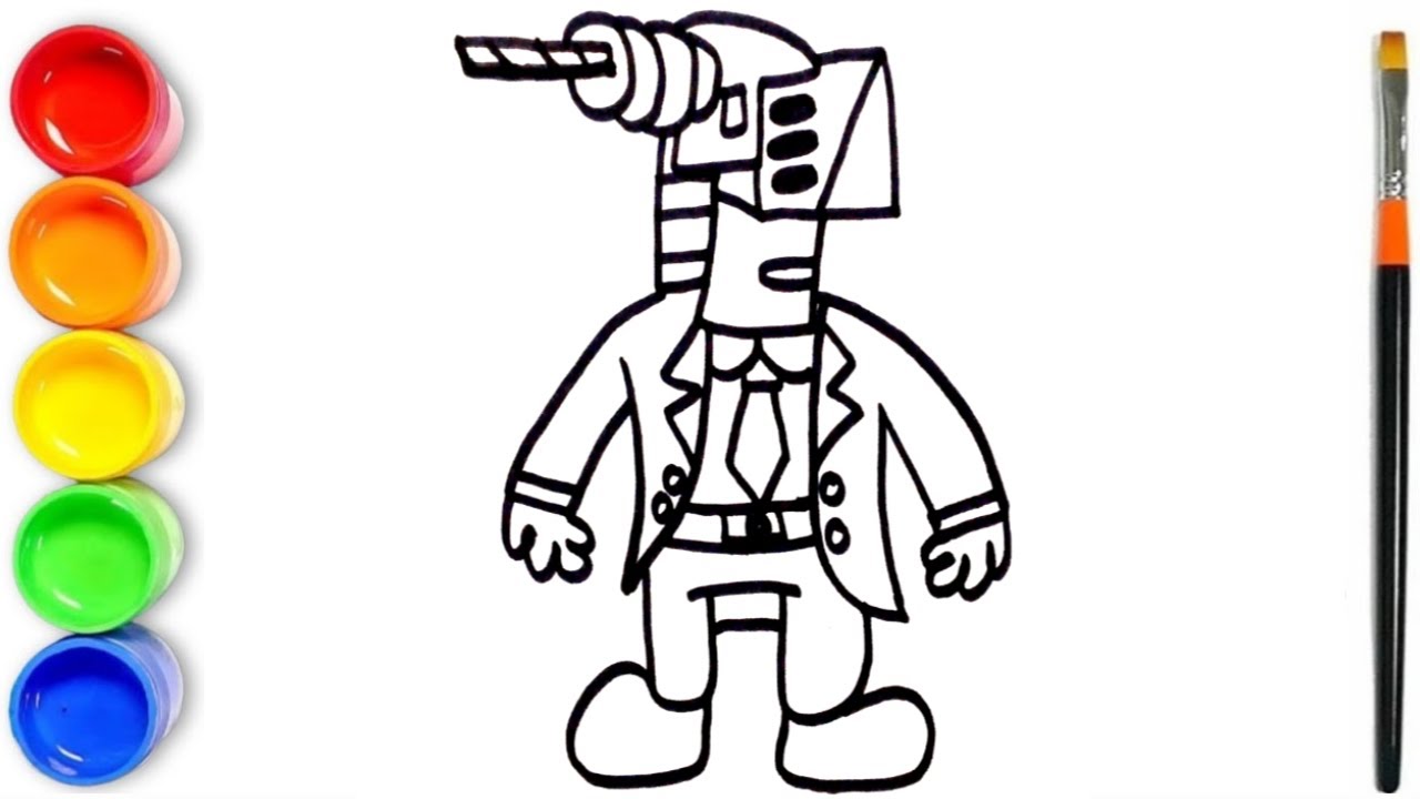 How to draw Drill Man From Skibidi Toilet, DRILLMAN Drawing - YouTube