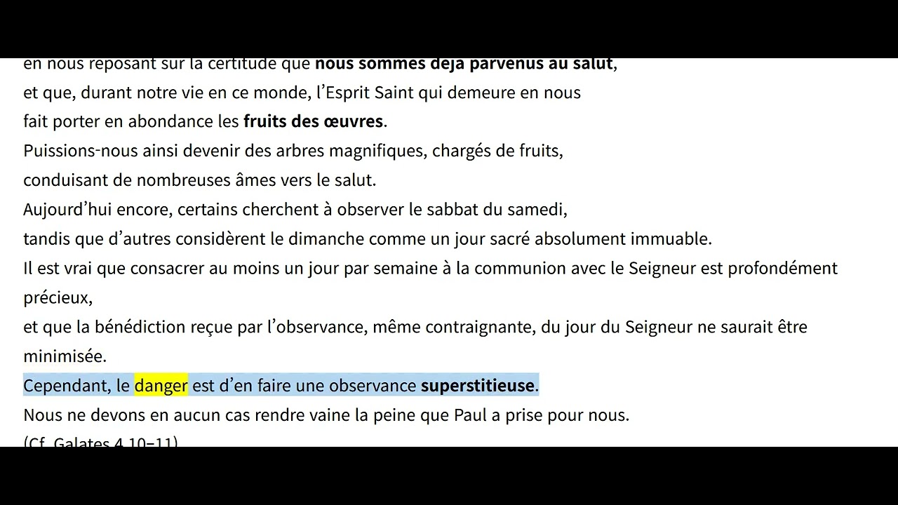 Quand la Loi produit des fruits visibles mais vide la relation - YouTube