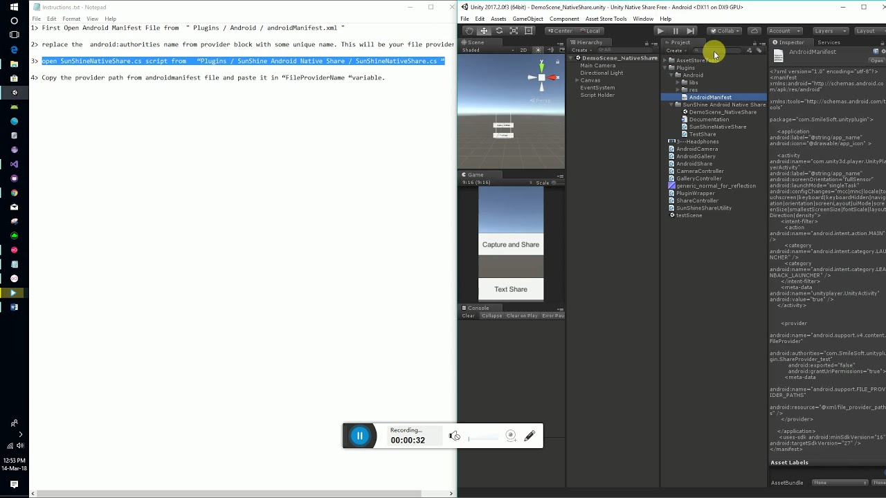 SunShine Native Share Unity Setup - YouTube