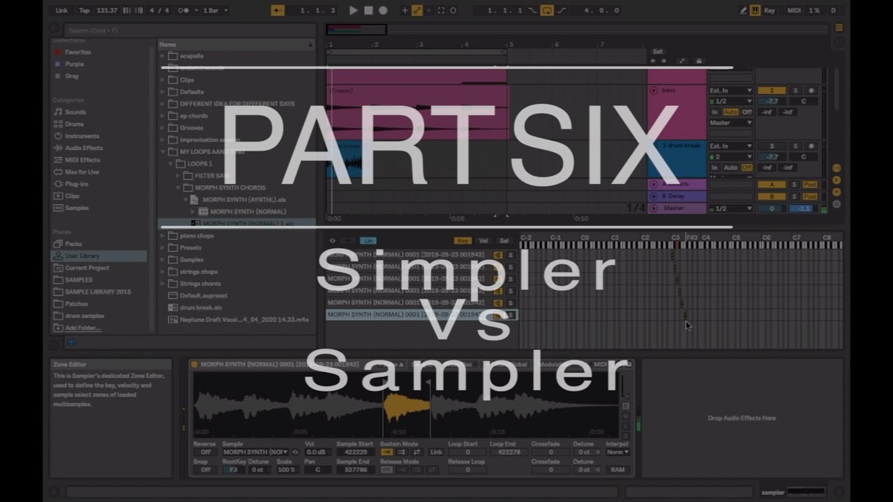 Ableton LIVE Tutorial Part 6 - Simpler Vs Sampler - YouTube