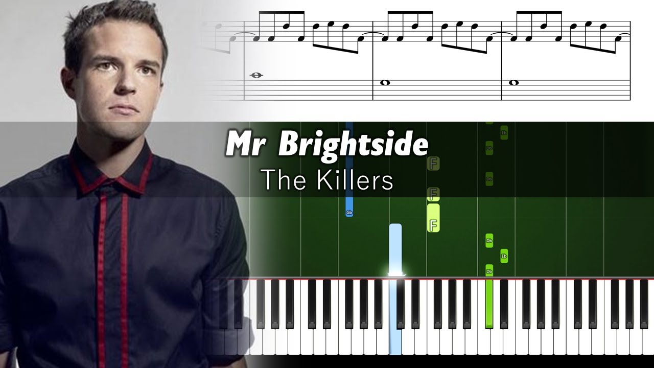 The Killers - Mr Brightside - Piano Tutorial + SHEETS - YouTube