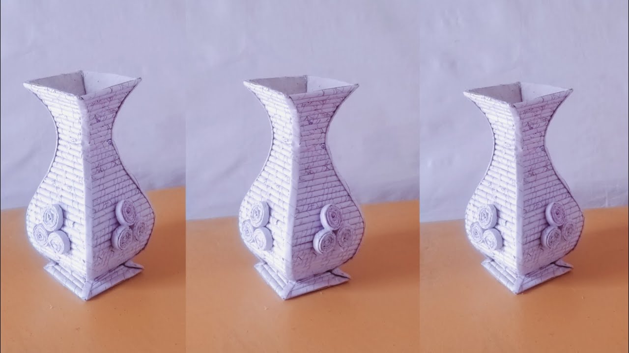 DIY newspapers flower vase|| - YouTube