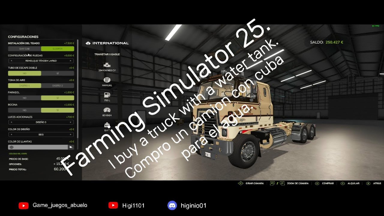 Farming Simulator 25. I buy a truck with a water tank. Compro un camion con cuba para el agua ...