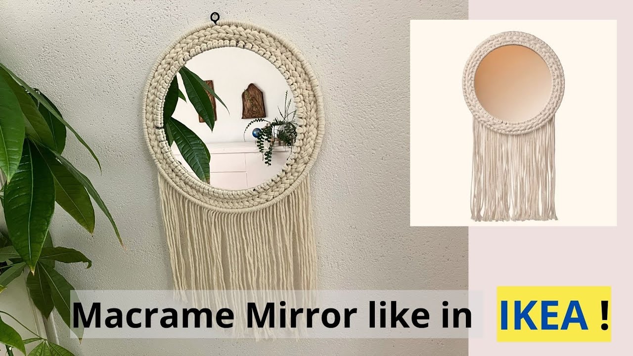 IKEA-Inspired Macrame Mirror Tutorial: Glue-Free Edition - YouTube