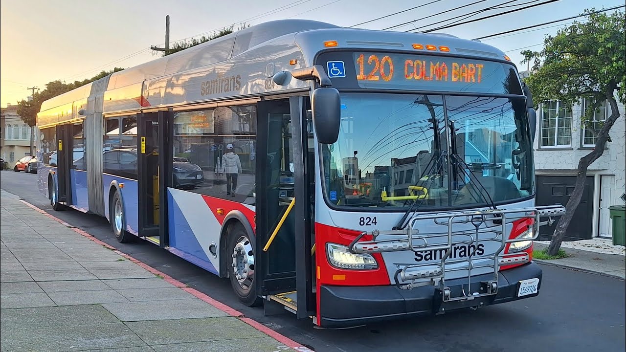 ²ᴷ⁶⁰ SamTrans 2019 New Flyer XD60 #824 on Route 120 - YouTube