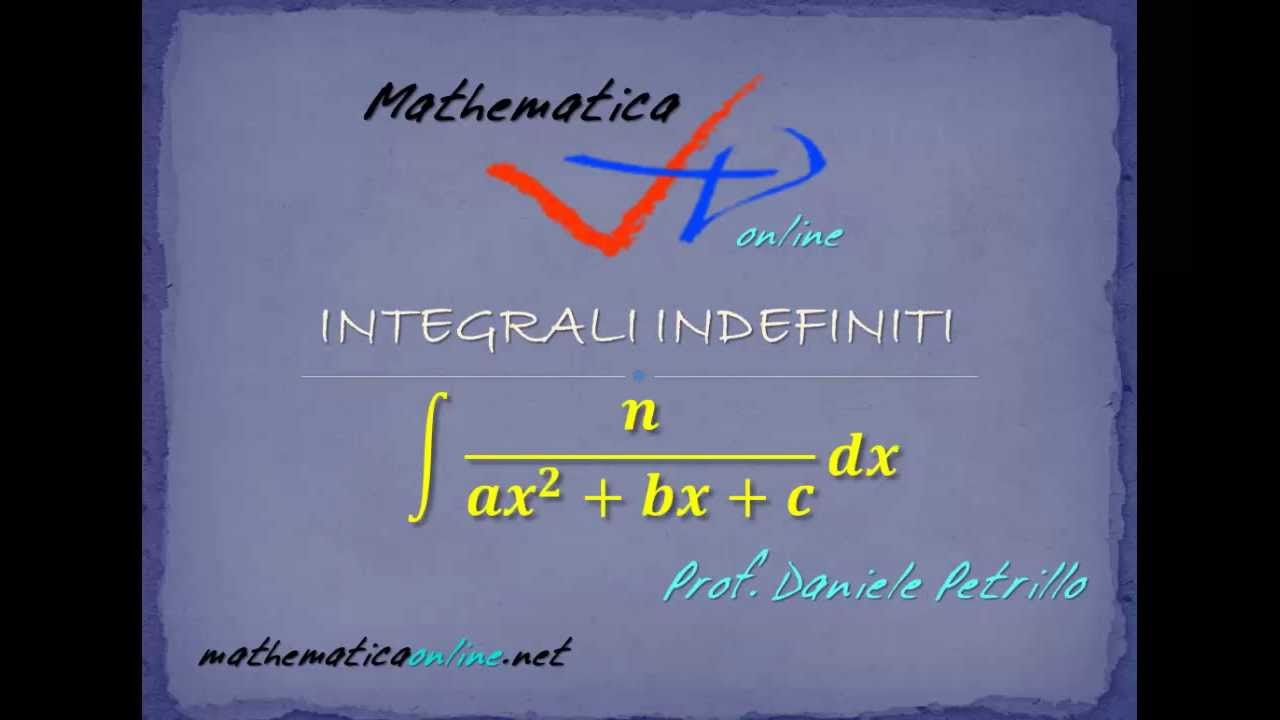 INTEGRALE INDEFINITO FRAZIONARIO - YouTube