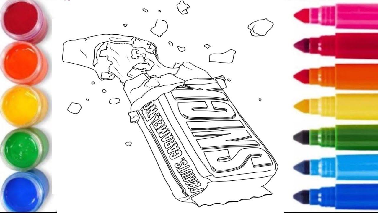 Drawing for children snickers | ,Как можно нарисовать сникерс. - YouTube