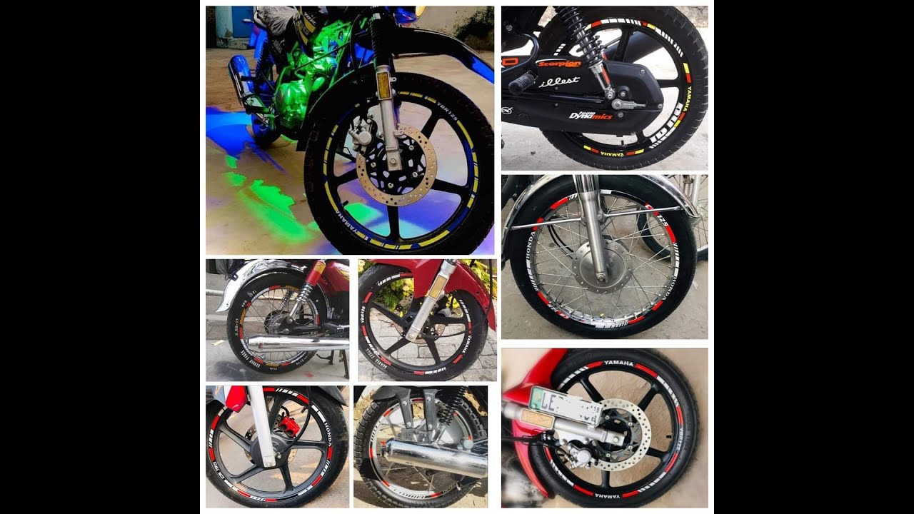 Ybr and Cb 150f Rim sticker strips...in very beautiful design. - YouTube