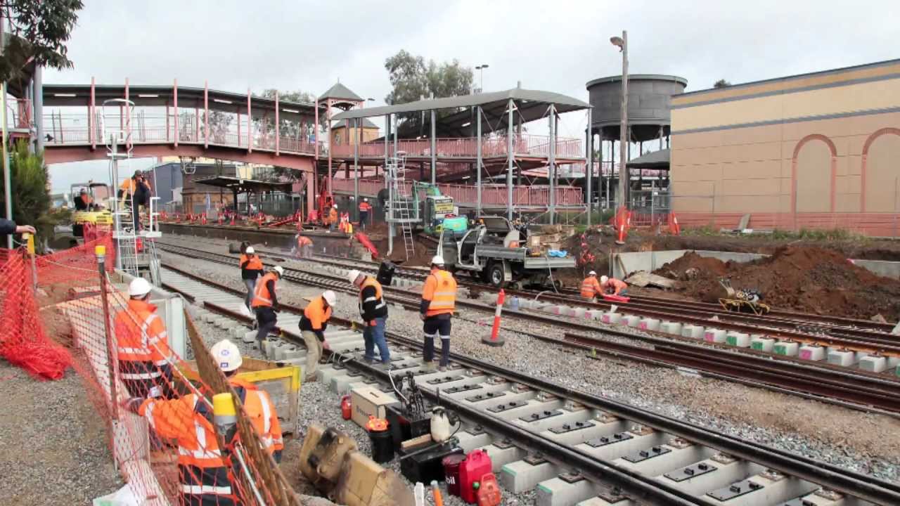 Sunbury Electrification Project timelapse - YouTube