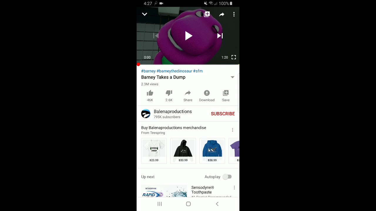 Barney takes a dump reaction - YouTube