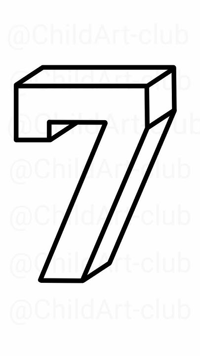 how to draw the number 7 in 3d #3dnumber #3d #shorts #shortsfeed - YouTube