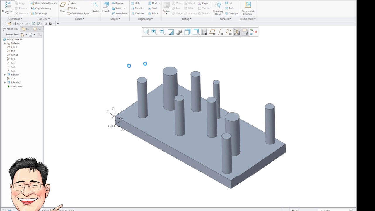 20170117 Create hole table by axis - YouTube