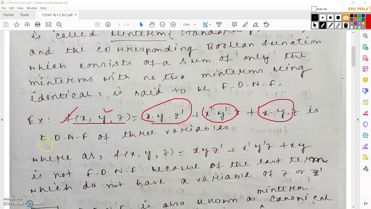 F D N F & C D N F_PCC CS 401_DISCRETE MATHEMATICS_Mod.3_CSE_2018 - YouTube