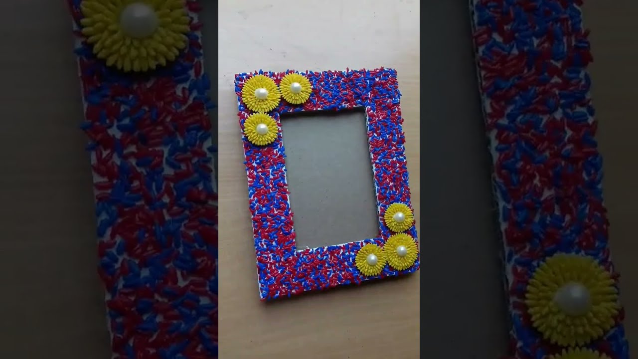 Photo Frame Making with Rice #shorts #youtubeshorts #craftgallery - YouTube