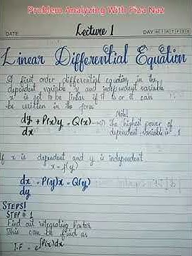 Procedure To Solve Linear Differential Equations | Linear Differential ...