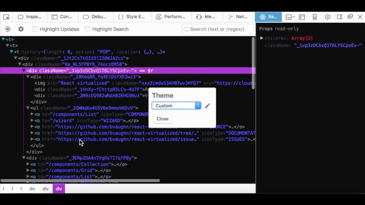 React Devtools theme editor GUI - YouTube