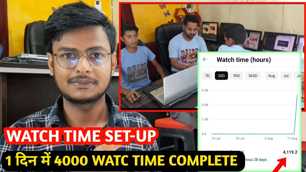 Watch time set-Up ! 4000 hours watch time kaise complete kare ! watch ...