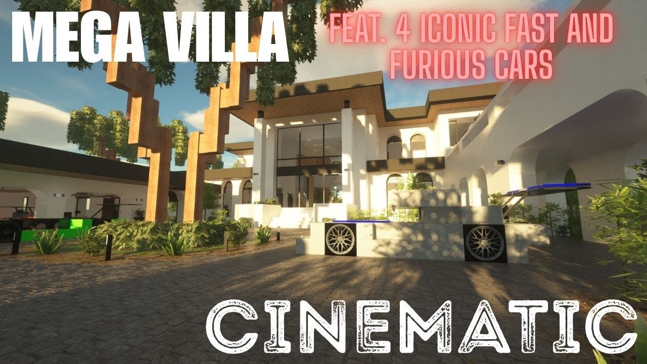 Minecraft : Mega Villa Feat. 4 Iconic Fast and Furious Cars - YouTube