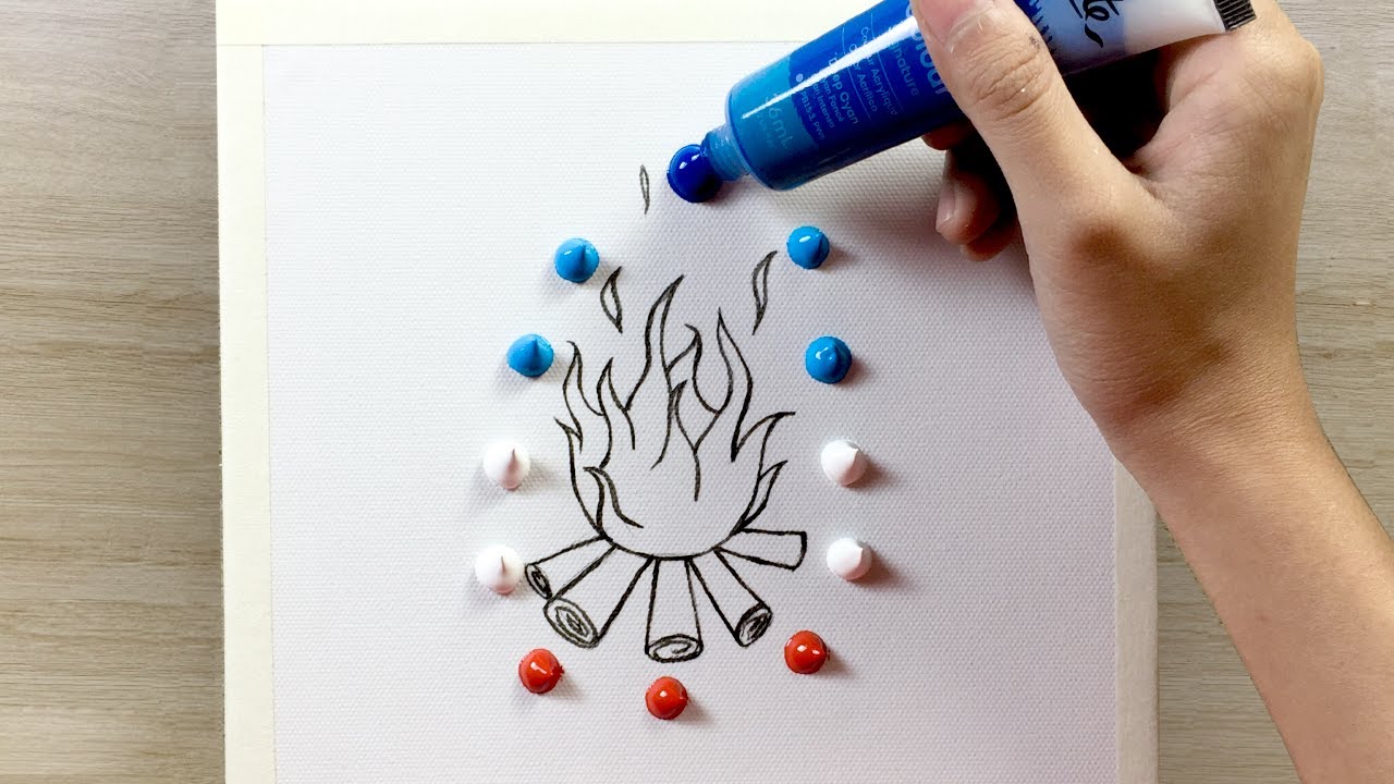 Flames 🔥 Acrylic Painting for Beginners step by step / Painting ...