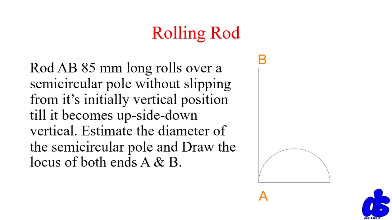How to trace the path for a rolling rod over a semi circle. - YouTube