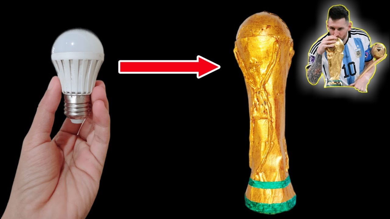 HOW TO MAKE A WORLD CUP TROPHY FROM A LIGHT BULB | Tribute to ARGENTINA ...