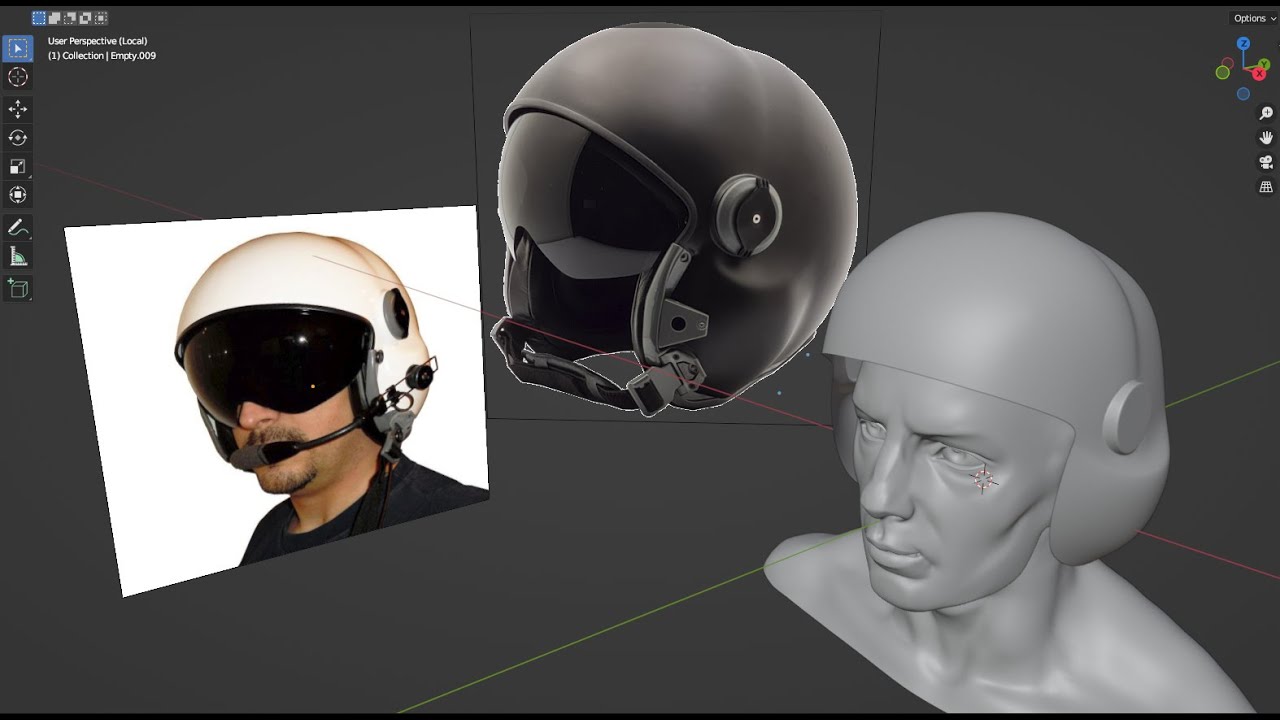 Tutorial Pilot Helmet in Blender without Addons Part 1 - YouTube